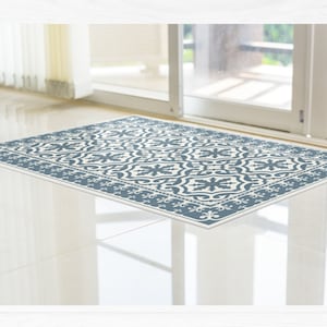 Vinyl Tiles Floor Mat, Choose Your Mat Color. Linoleum Rug Printed to ...