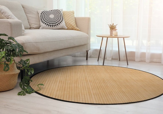 Round Bamboo Mat. Natural Bamboo Rug Clear and Unprinted. - Etsy