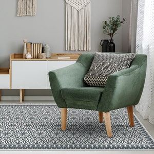 Dark Grey Vinyl Mat With Classic Tiles Design and Decorative Frame. Art ...