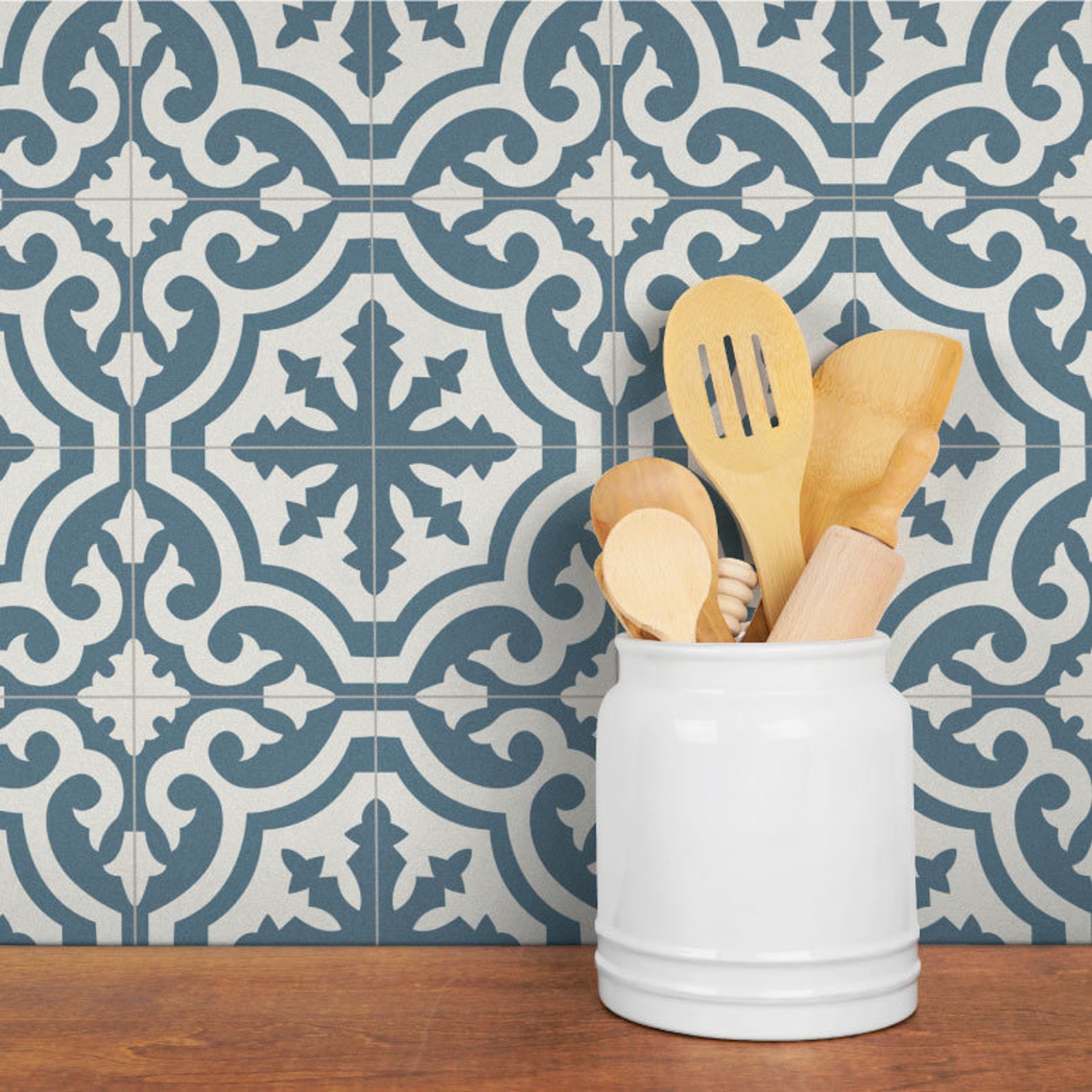 Moroccan Tiles Design in Blue and Beige Mosaic Self Adhesive - Etsy