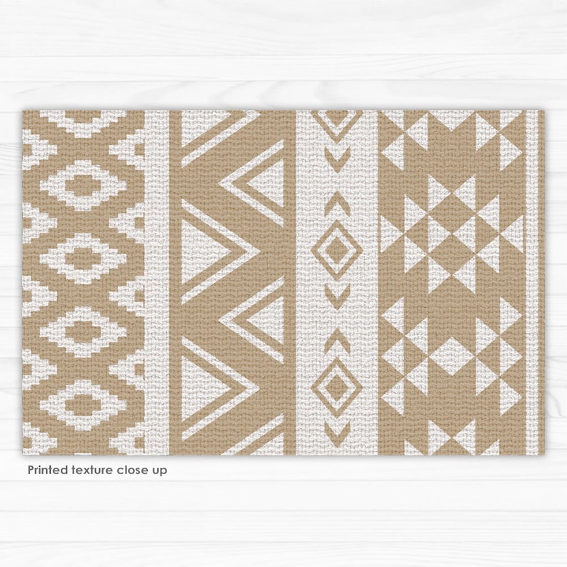 Beige Vinyl Floor Mat With Geometric Pattern. Vinyl Area Rug - Etsy