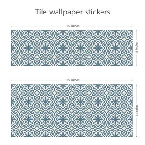 Moroccan Tiles Design in Blue and Beige, Mosaic Self Adhesive Tile ...