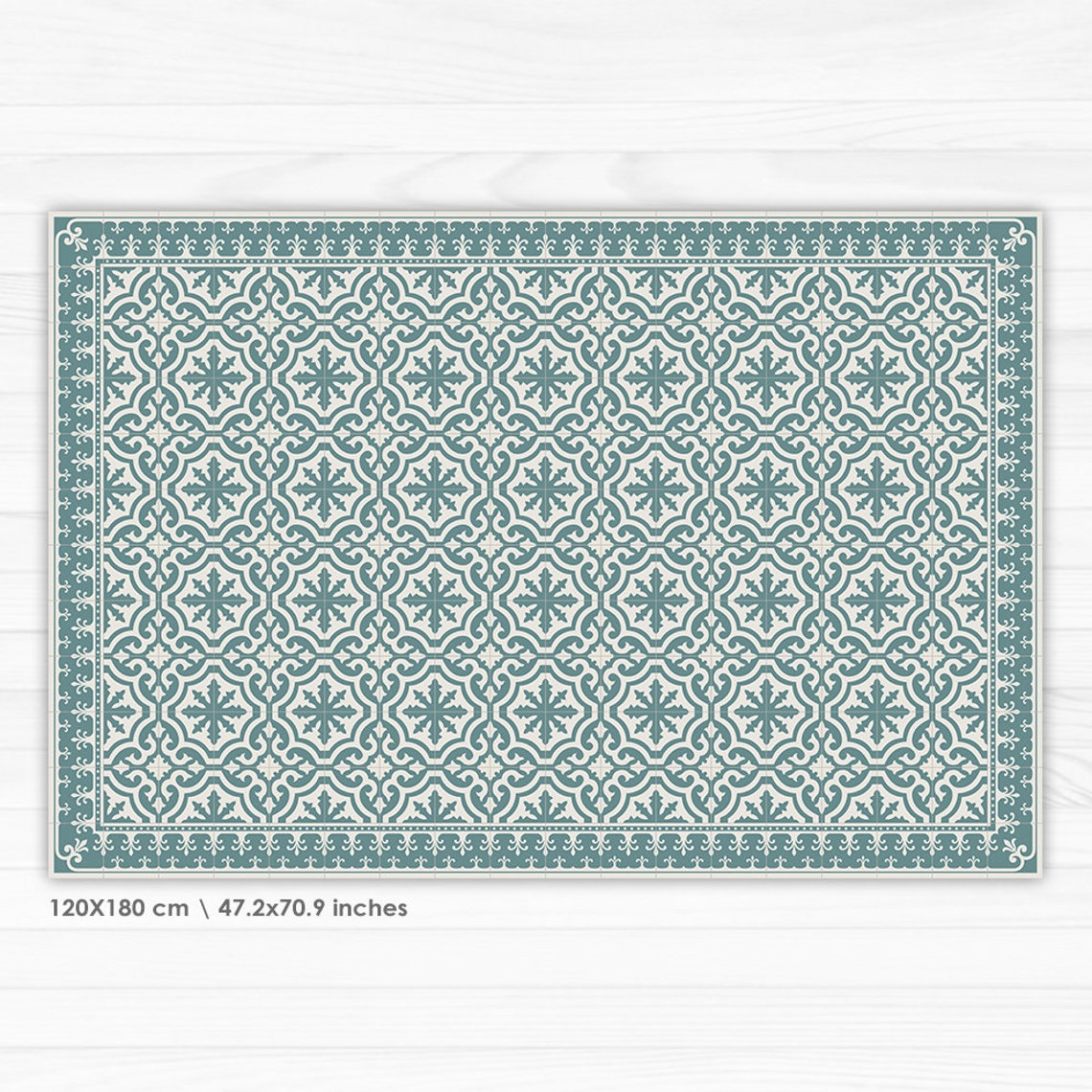 Green Tiles Printed on Vinyl Mat to Order With Classic Tiles - Etsy