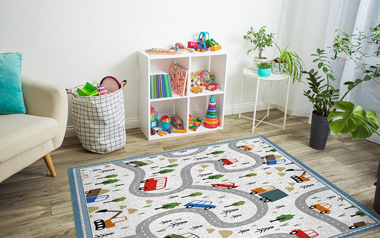Kids Road Map Play Mat: Colorful PVC Vinyl Rug - Etsy