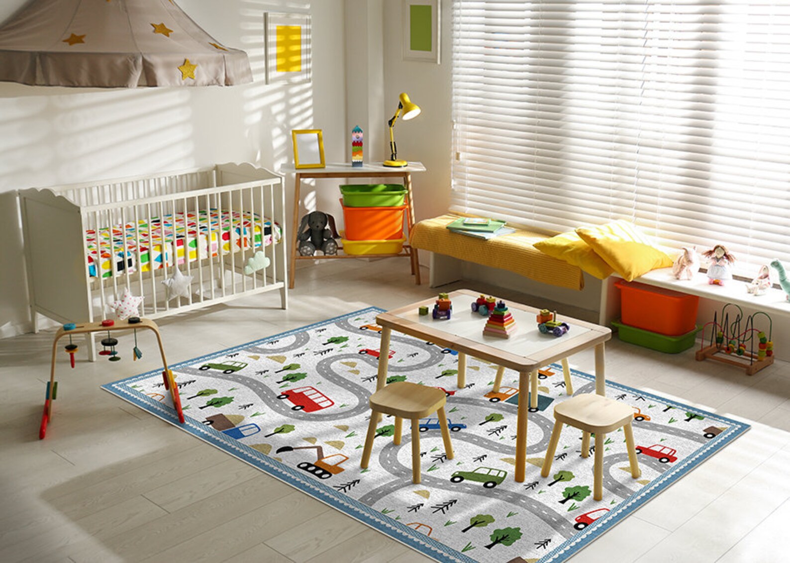 Kids Road Map Play Mat: Colorful PVC Vinyl Rug - Etsy