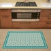Turquoise Vinyl Floor Mat With Decorative Spanish Tiles Pattern. PVC ...