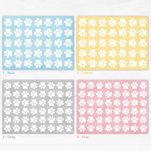 Pet Placemat. Paw Print Design in Pink Printed on Vinyl Floor Mat / Dog ...