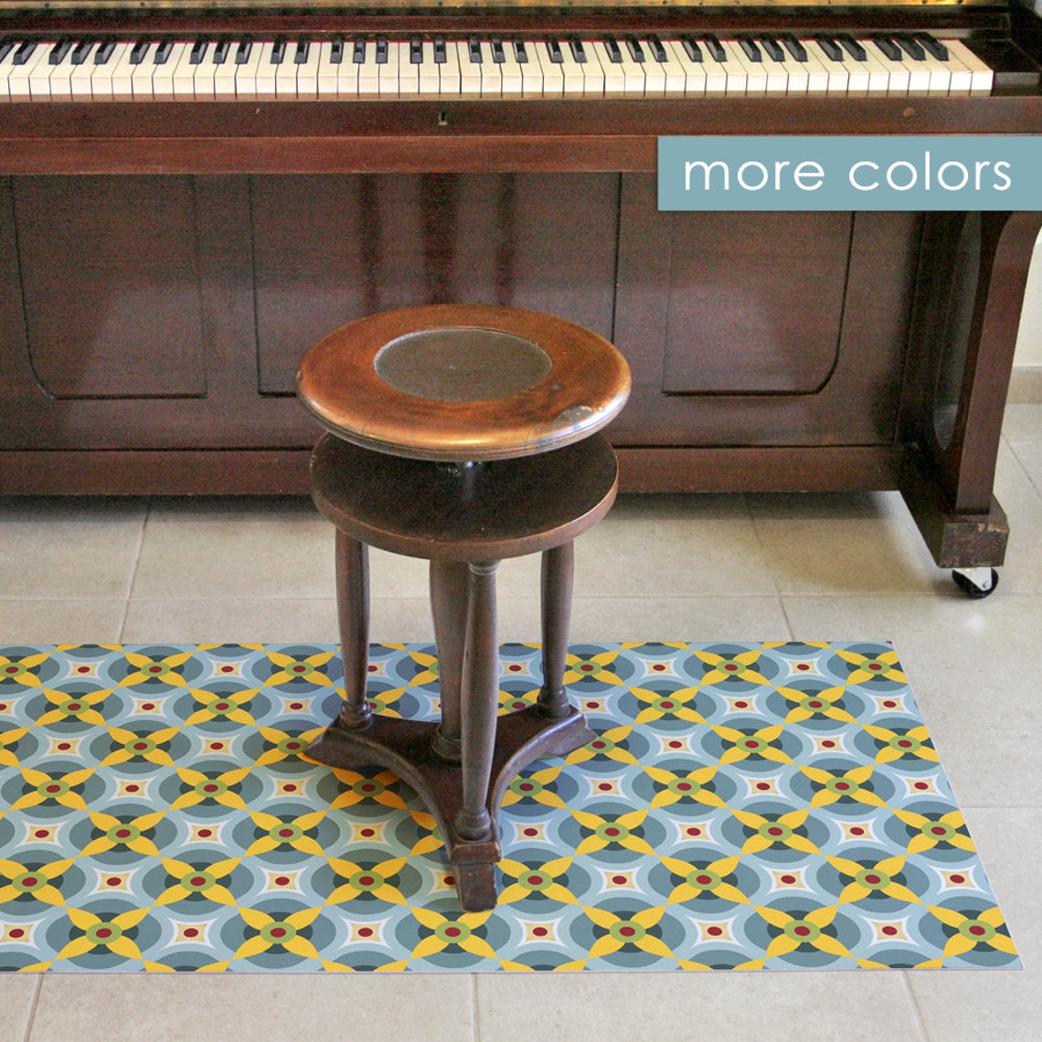 Retro Linoleum Rug, Printed to Order. Multiple Sizes. Linoleum \ Vinyl ...