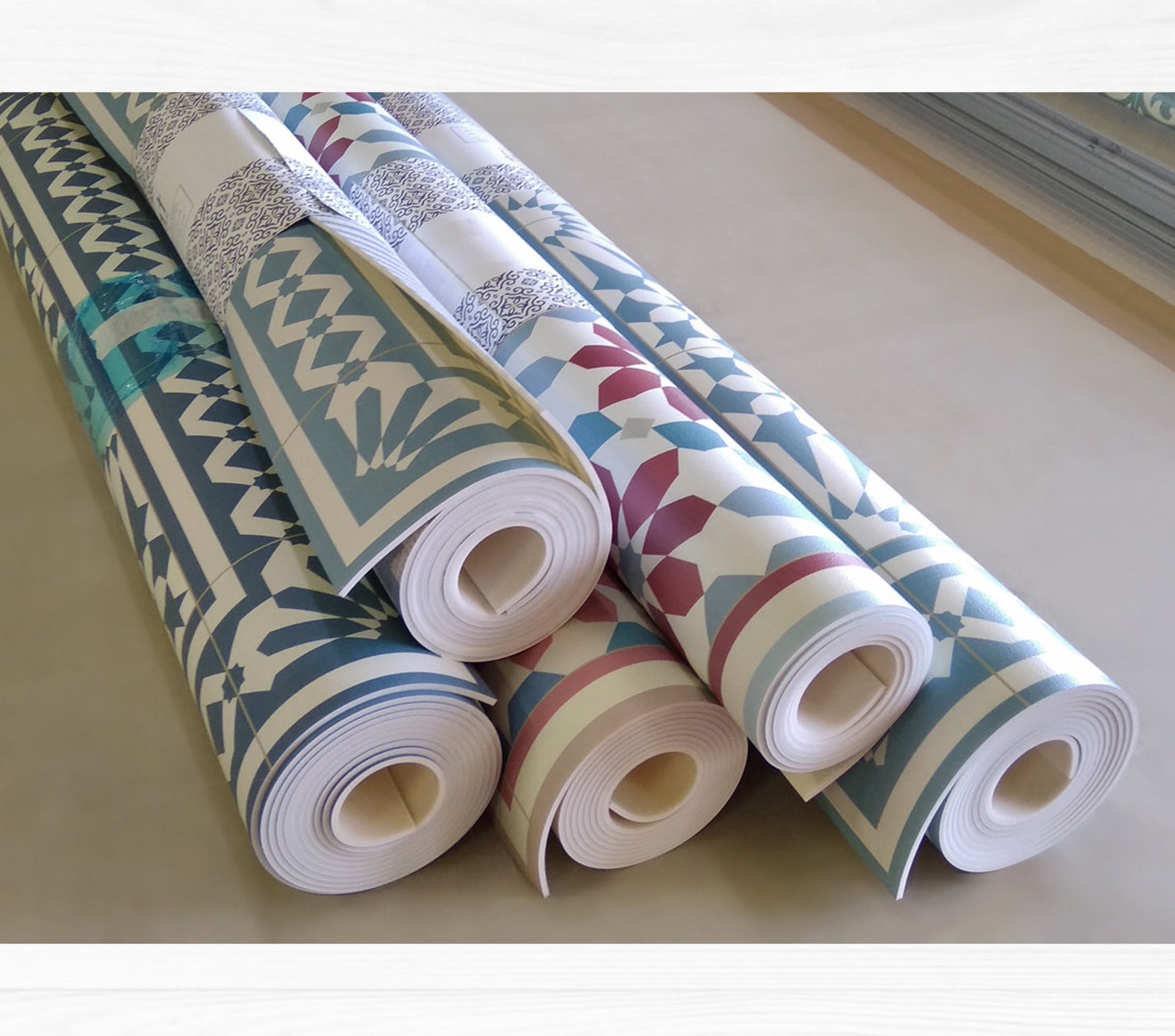 Terracotta Vinyl Runner Rug or Living Room Runner Rug With | Etsy