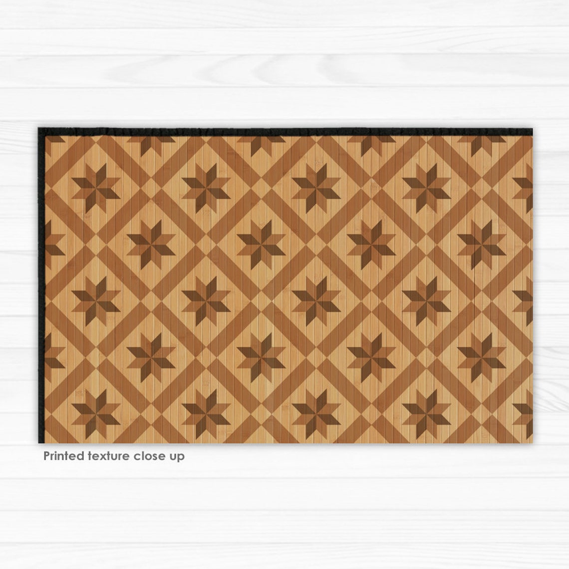 Printed Bamboo Area Rug Bamboo Carpet Wood Tile Pattern - Etsy