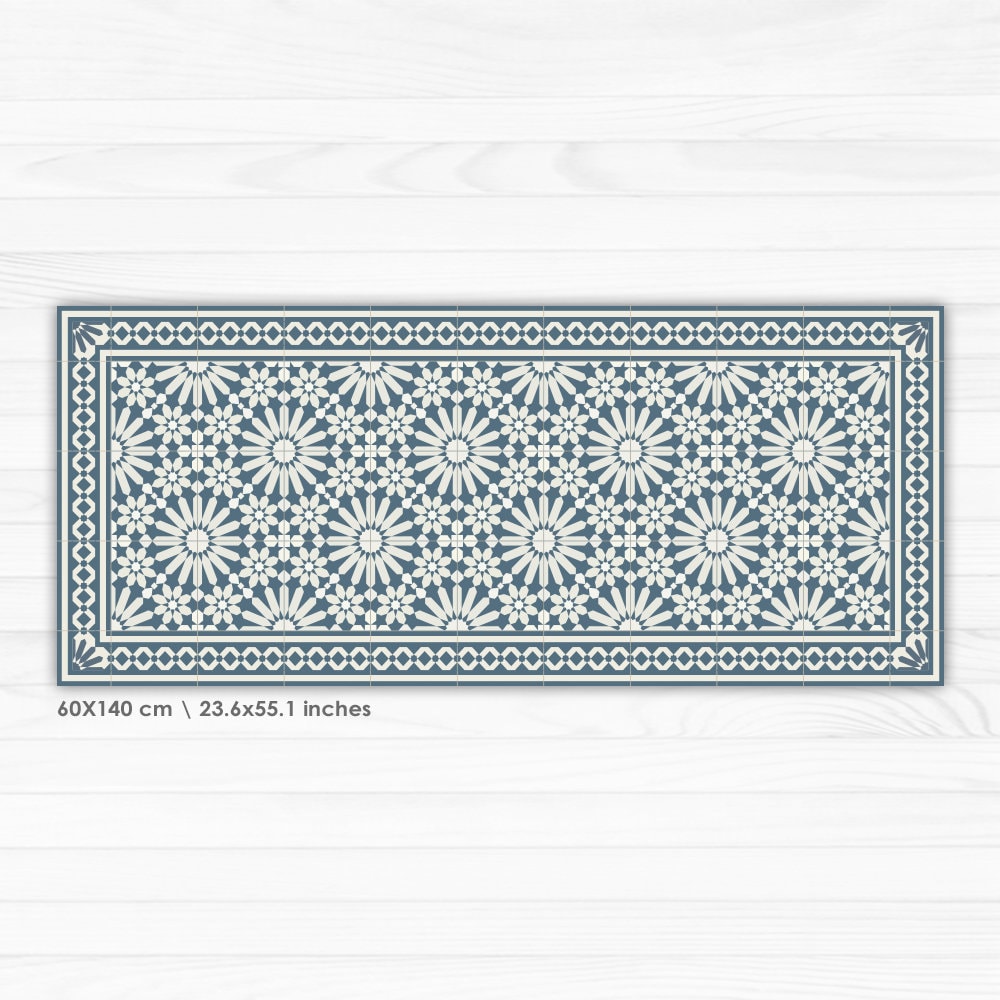 Vinyl Runner Rug or Hallway Runner With Moroccan Tiles Design | Etsy UK