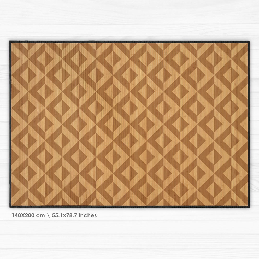 Printed Bamboo Rug Bamboo Carpet Wood Tile Pattern | Etsy
