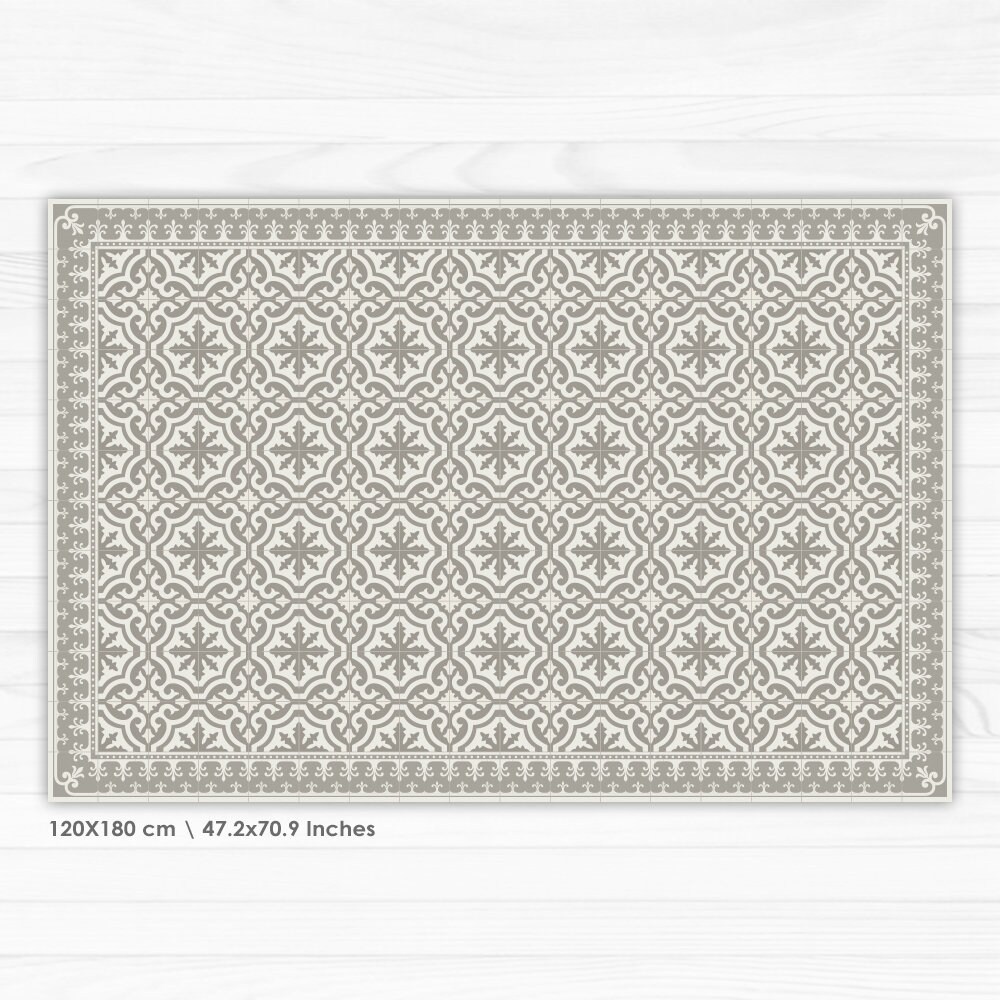 Vinyl tiles floor mat Choose your mat color. Linoleum rug | Etsy