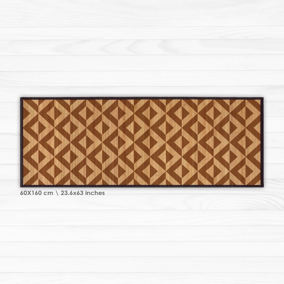 Printed Bamboo Rug Bamboo Carpet Wood Tile Pattern | Etsy