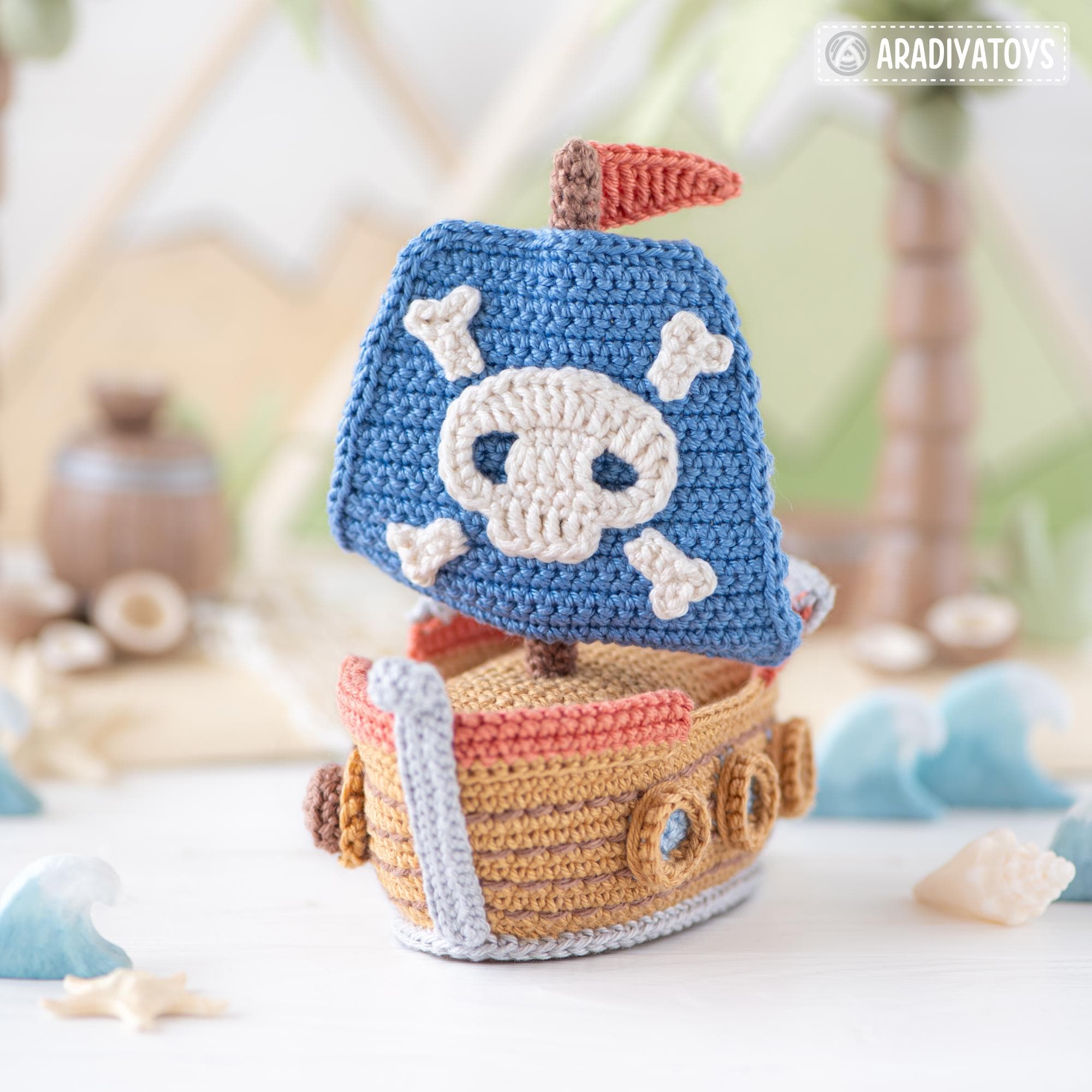 Amigurumi Pirate Ship Crochet Pattern Aradiyatoys Boat Crochet DIY ...