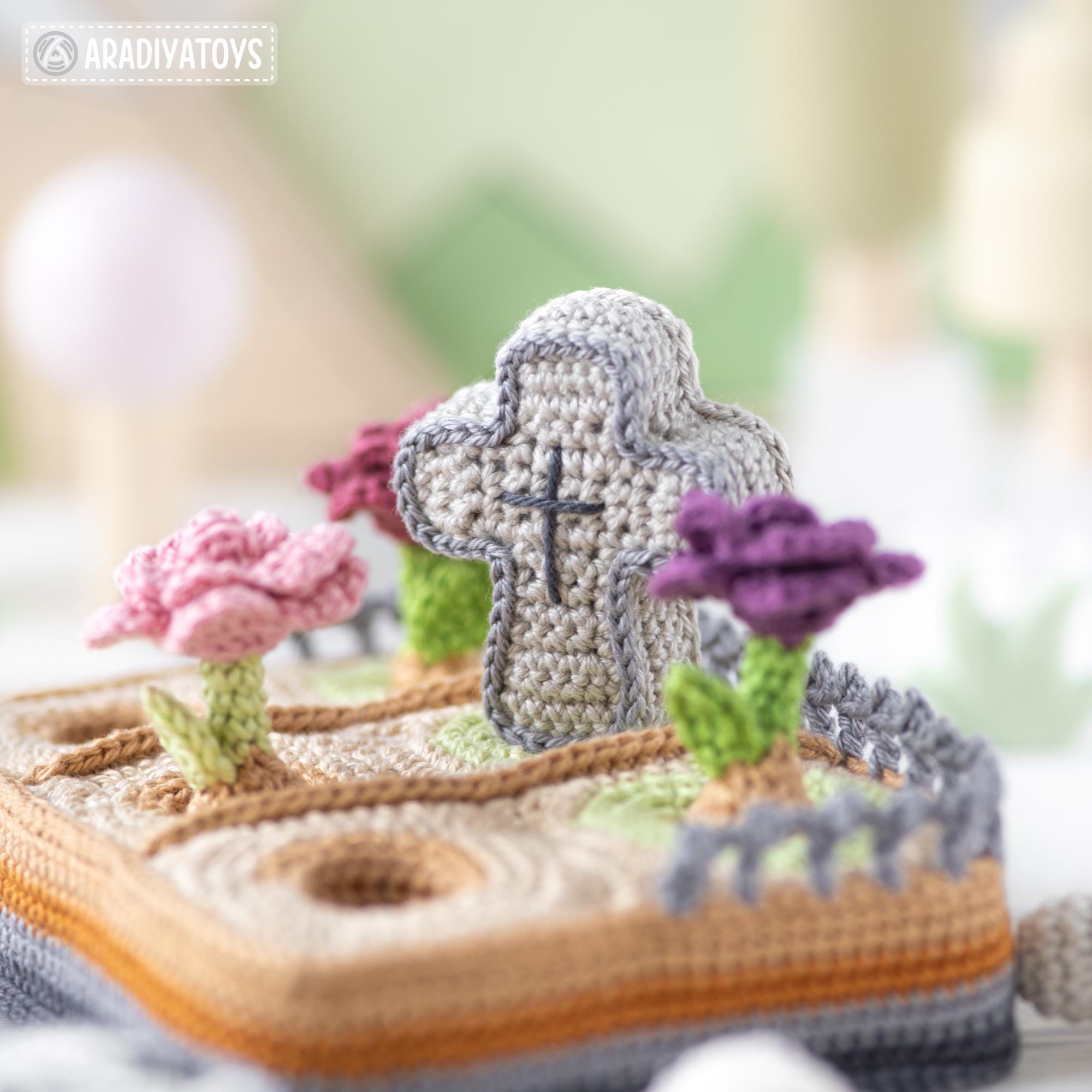 Halloween Graveyard Crochet Pattern: Zombie, Tombstone Amigurumi (PDF ...