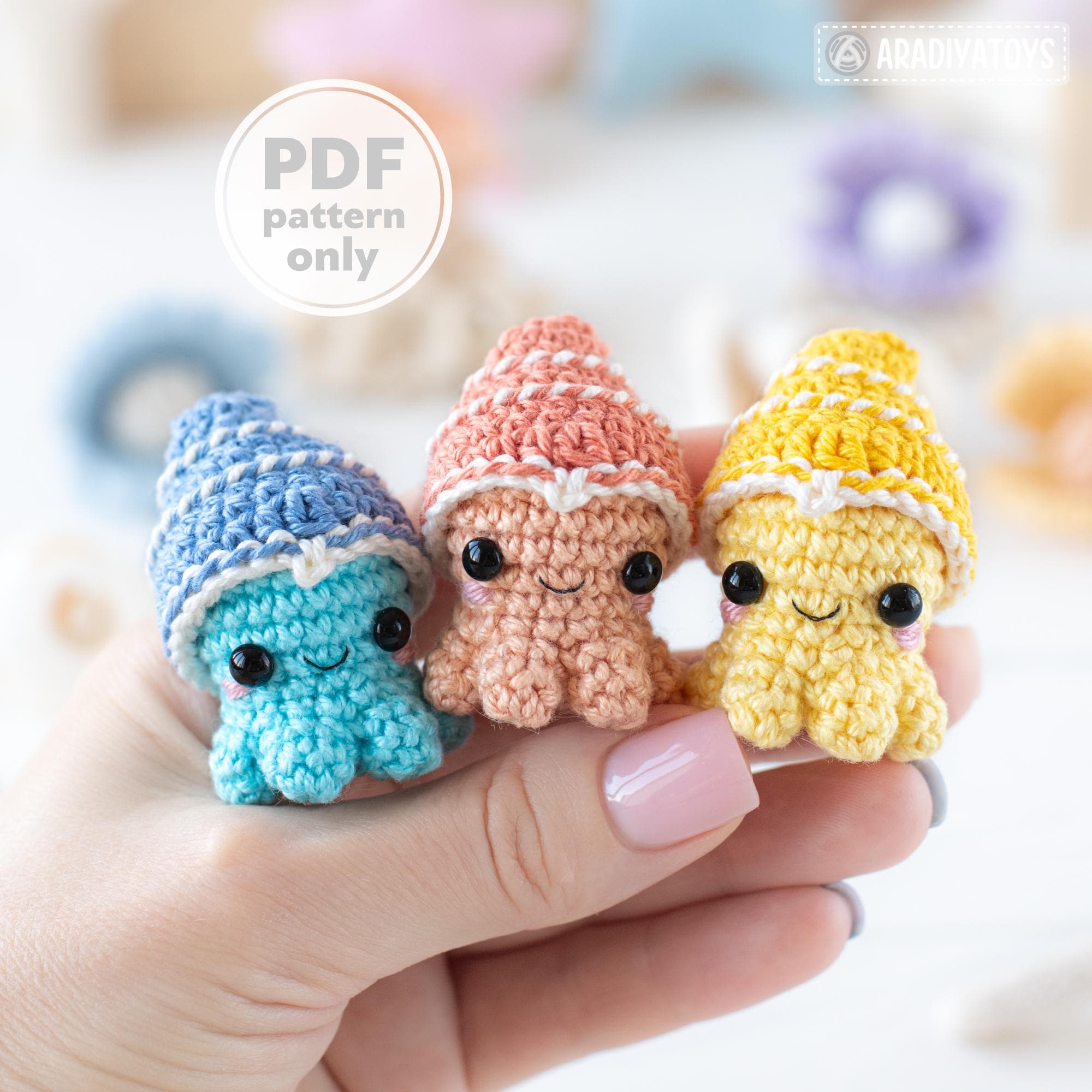 Kawaii Mollusc Crochet Pattern Baby Octopus Amigurumi Tutorial by ...