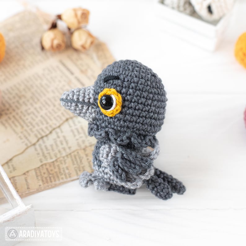 Raven Crochet Pattern Halloween Decor Crow Amigurumi Tutorial by ...