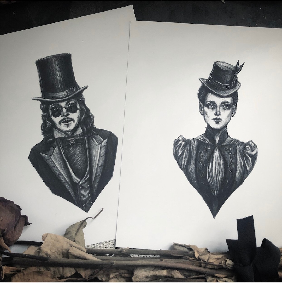Dracula and Mina Fine Art Print Set - Bram Stoker’s Dracula - Vampire ...
