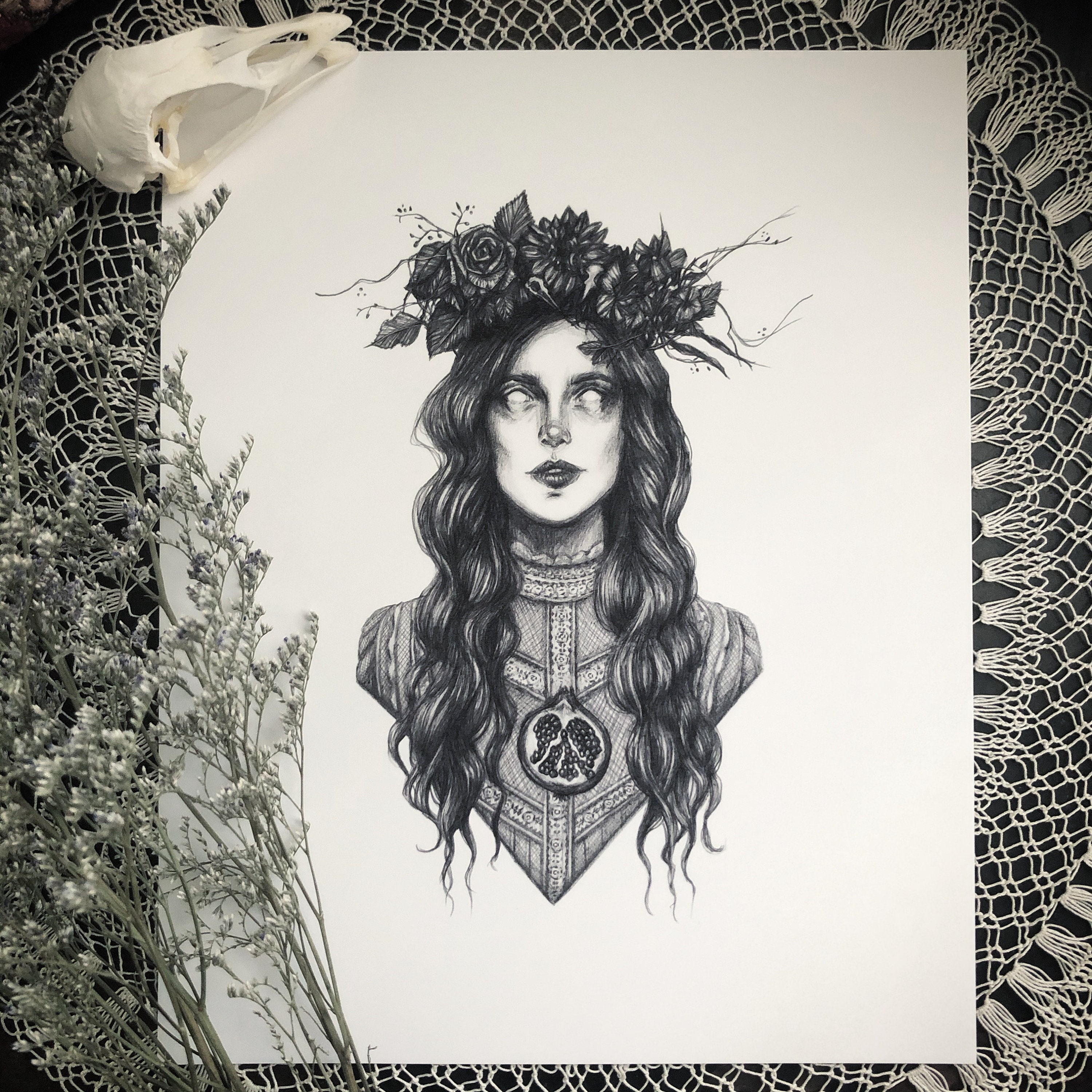 Persephone Face Drawing