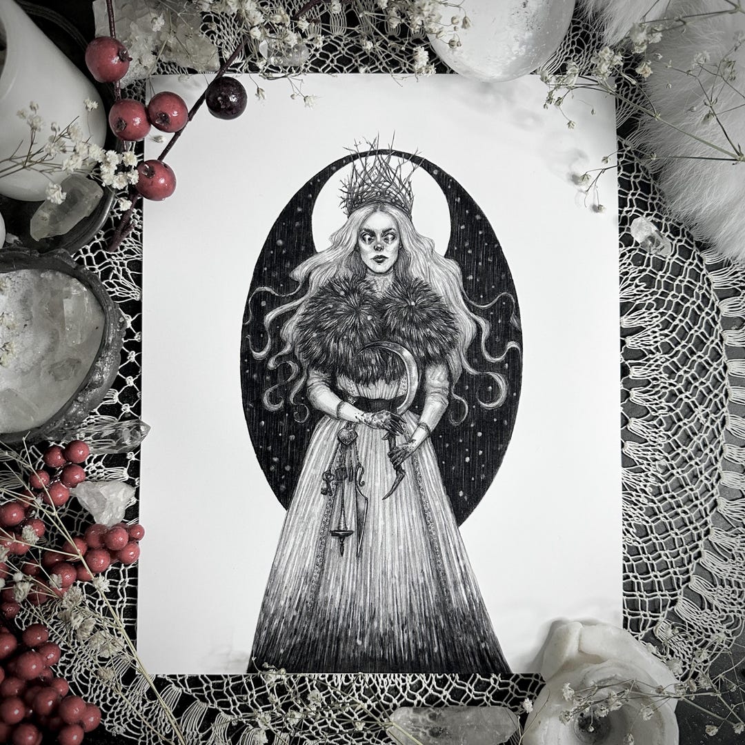 Frau Perchta - Fine Art Print - Winter Witch - Christmas Folklore ...