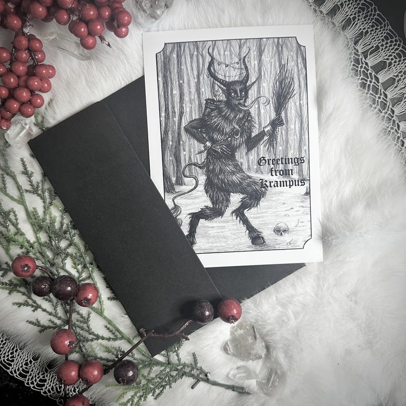 Greetings From Krampus - Holiday Card - Yule Monster - Winter Solstice ...