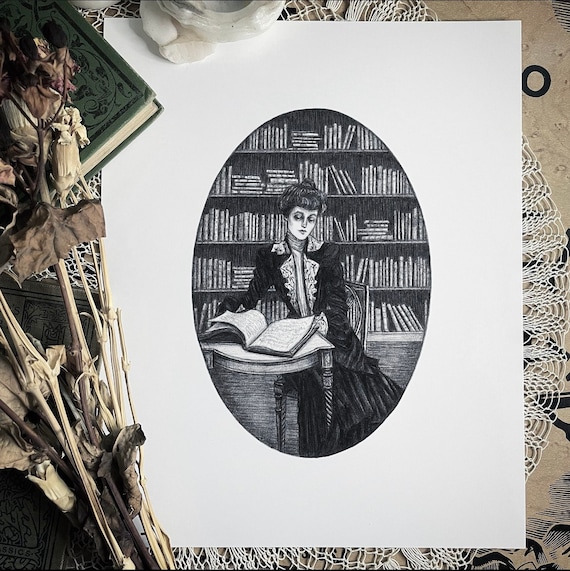 The Midnight Library Fine Art Print Victorian Book - Etsy