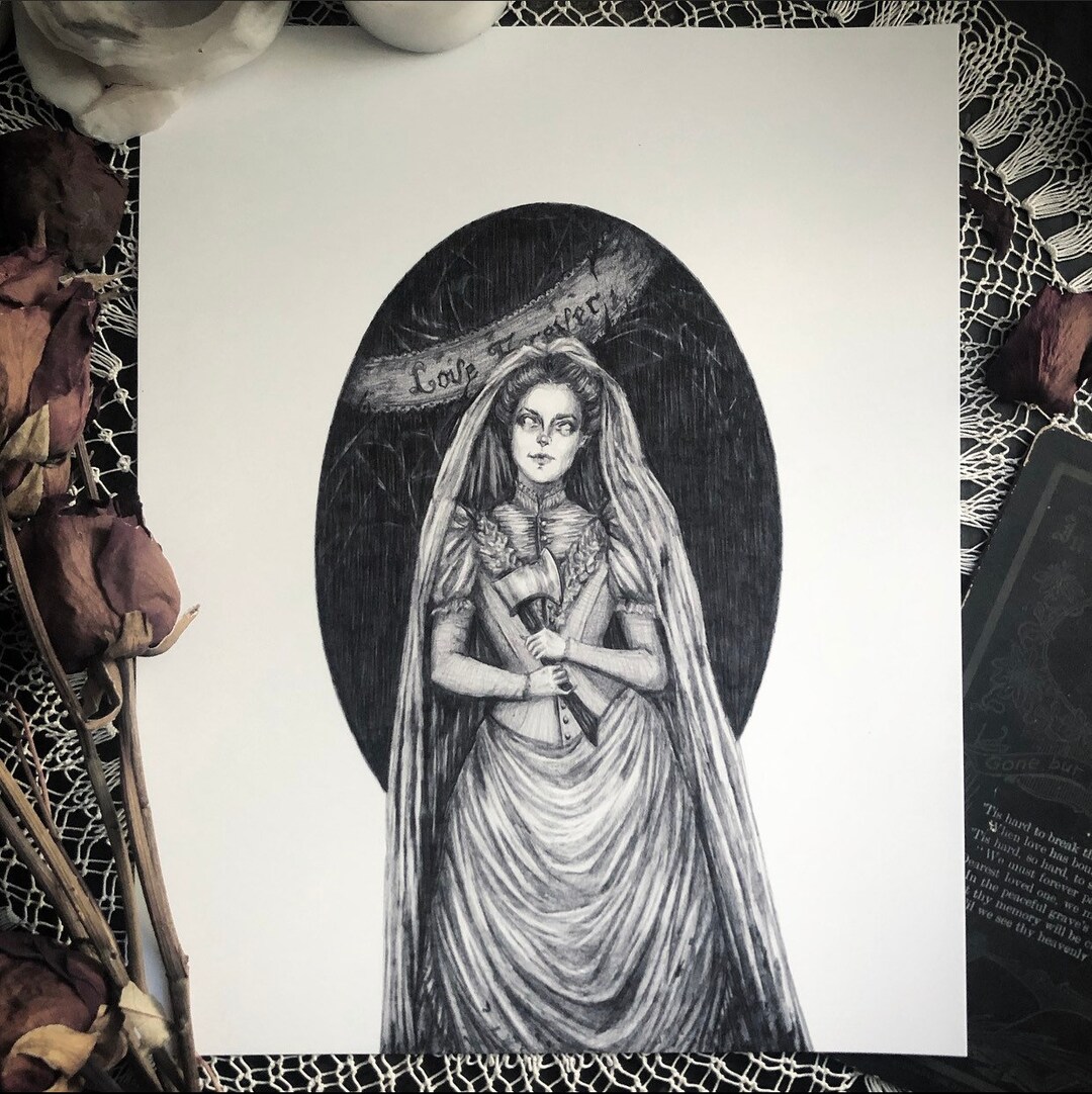 Black Widow Bride - Fine Art Print - Haunted Mansion - Dark Art ...