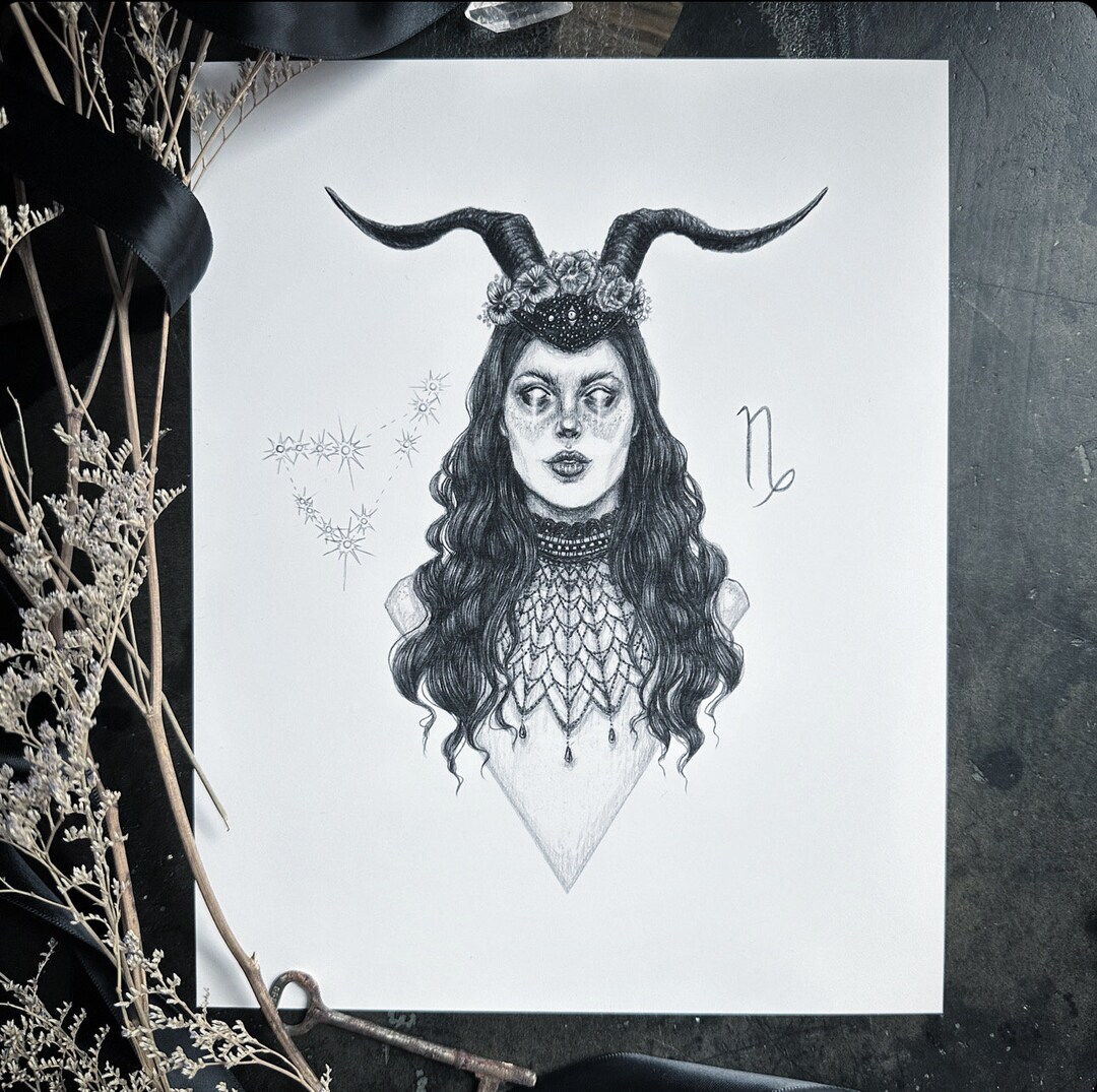 Capricorn Goddess - Fine Art Print - Zodiac Sign - Astrology - the Sea ...