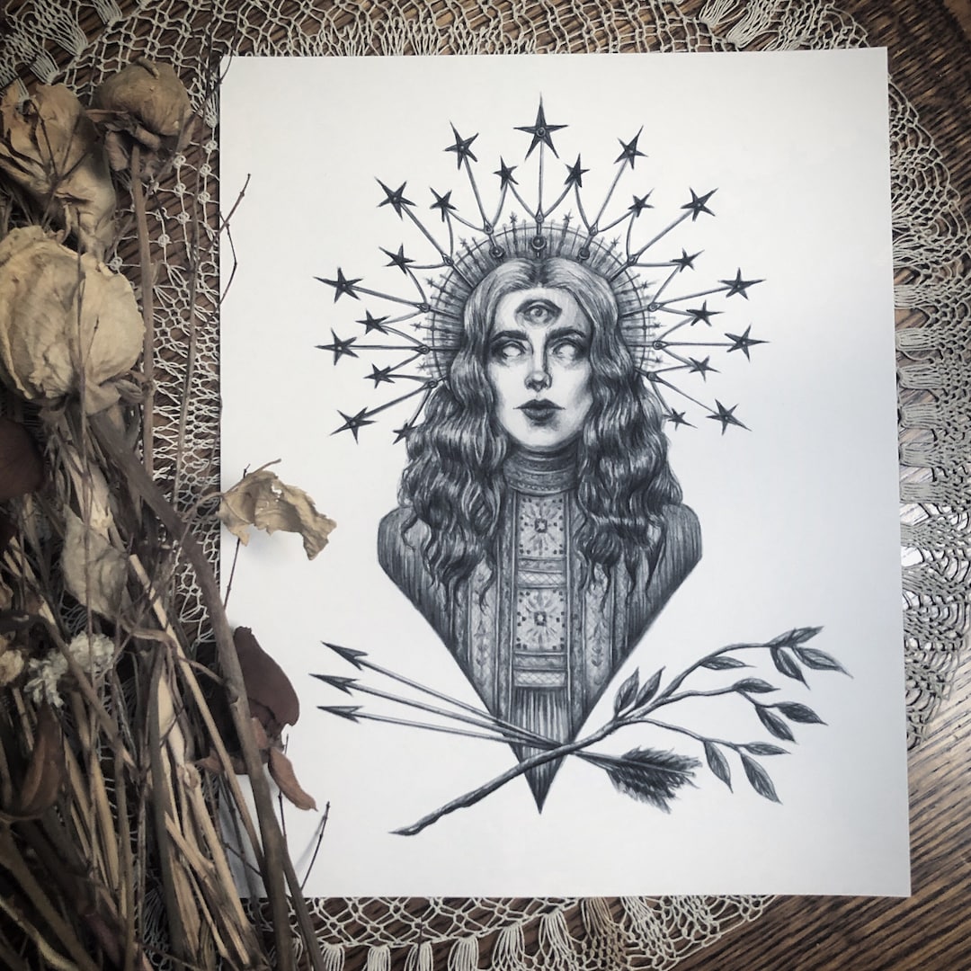 The Oracle - Fine Art Print - Third Eye - Star Crown - Halo - Victorian ...