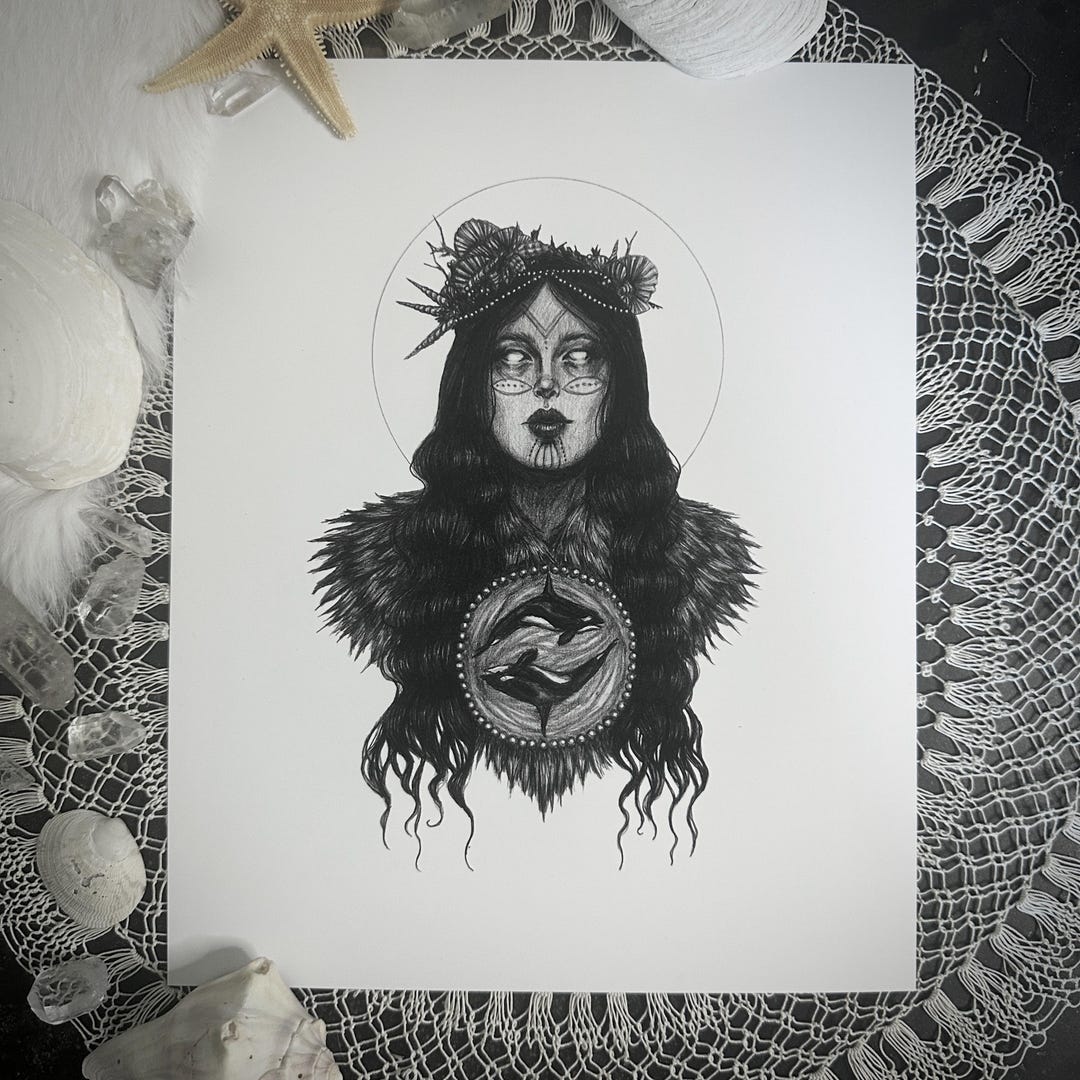 Sedna - Fine Art Print - Inuit Goddess of the Sea & Marine Animals ...