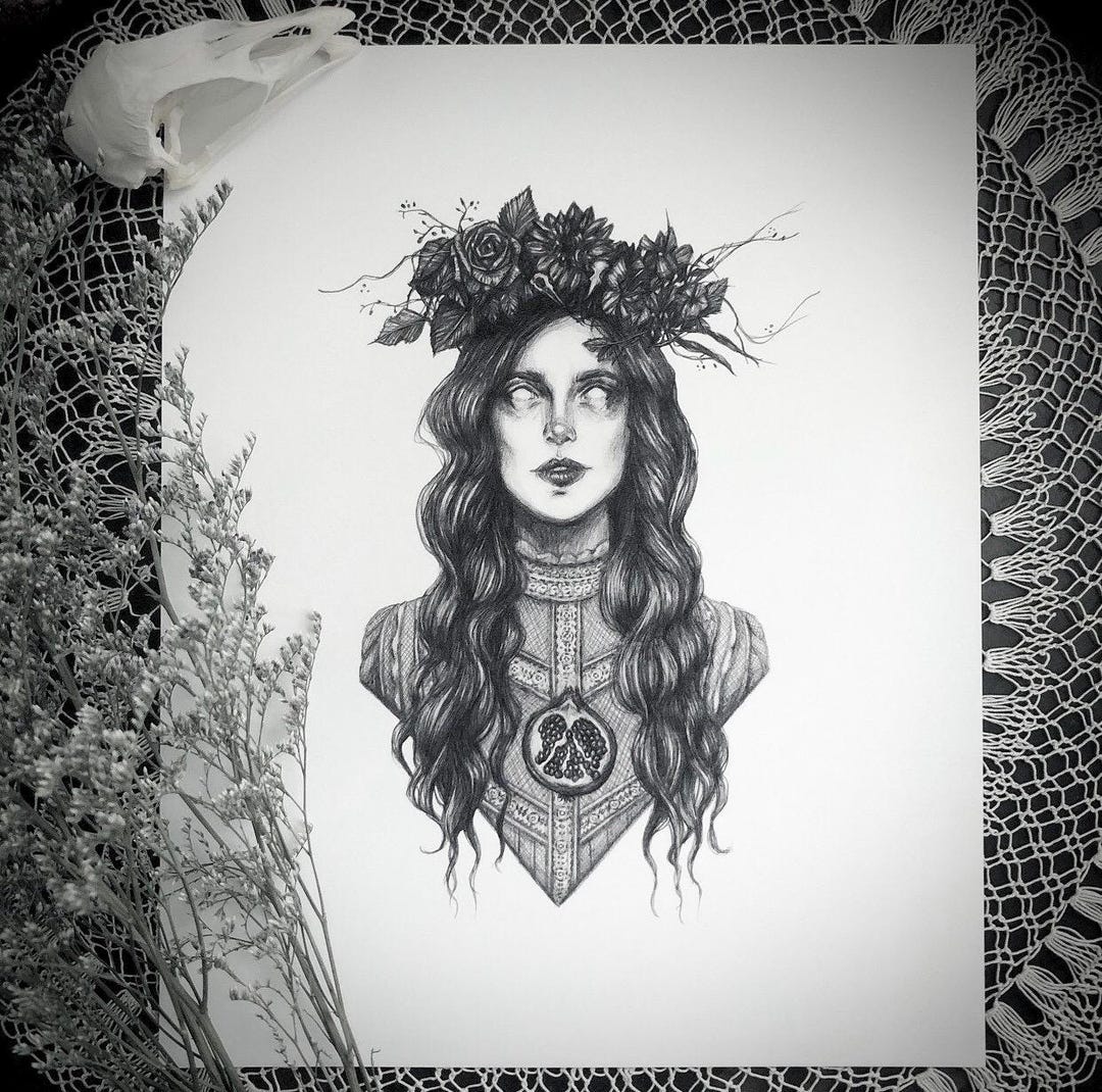 Persephone - Fine Art Print - Greek Goddess of Spring and Queen of the ...