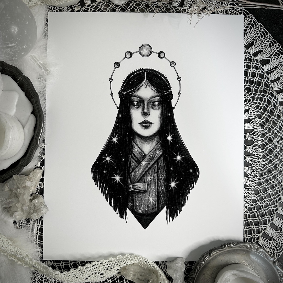 Dalnim - Fine Art Print - Korean Goddess of the Moon - Pagan ...