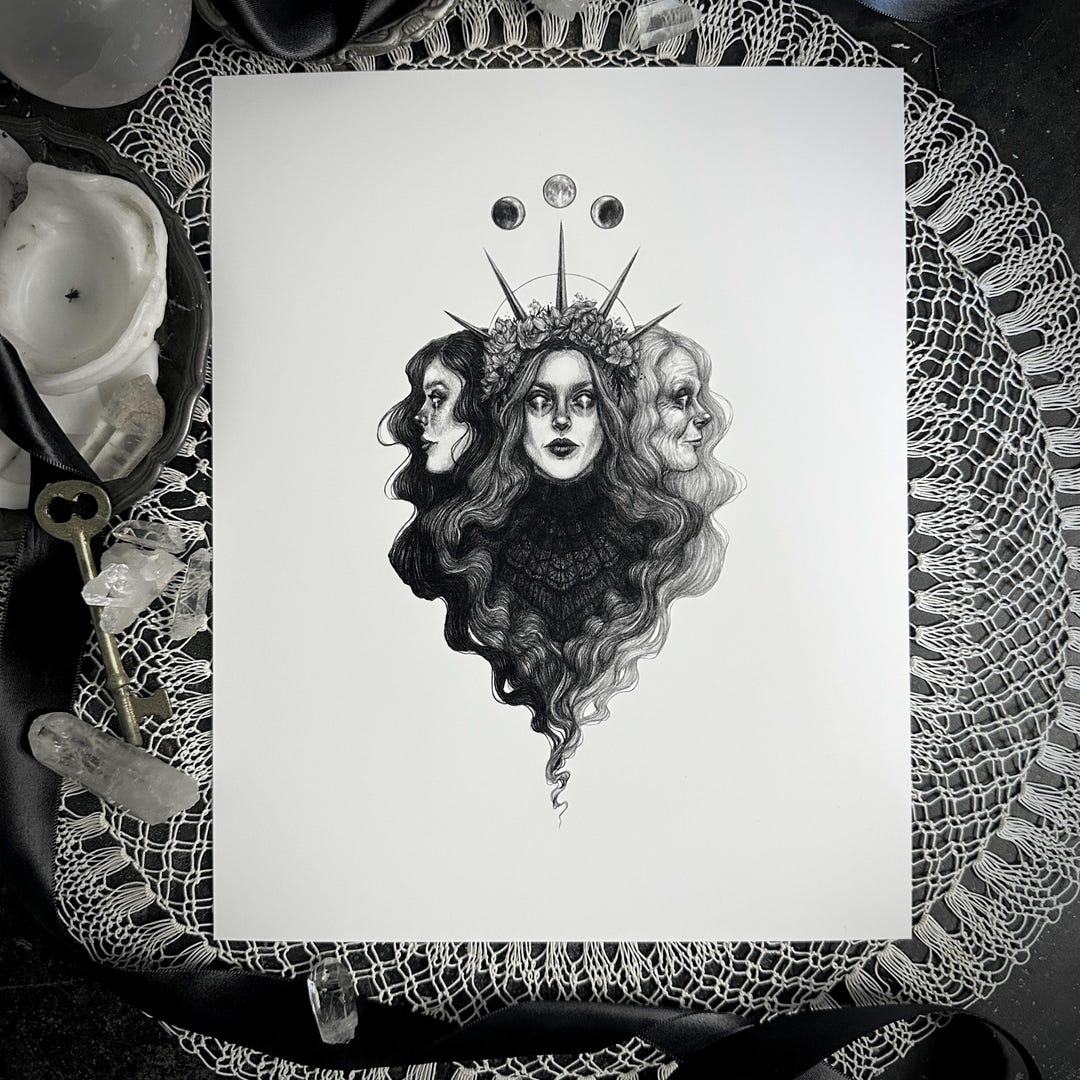 The Triple Goddess - Fine Art Print - Maiden, Mother, & Crone - Pagan ...