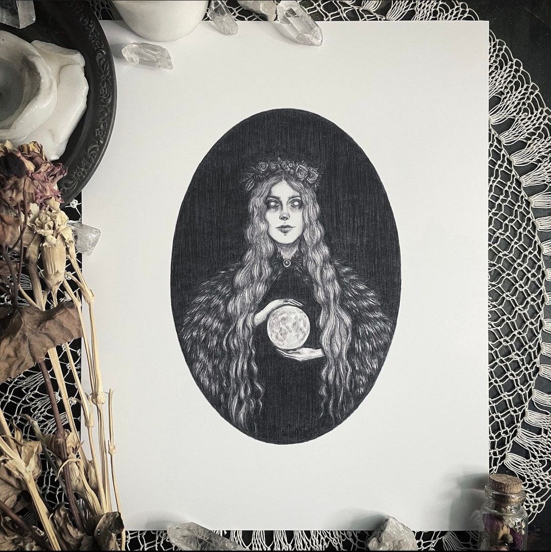 Moon Maiden - Fine Art Print - Full Moon Magick - Witchcraft - Pagan ...