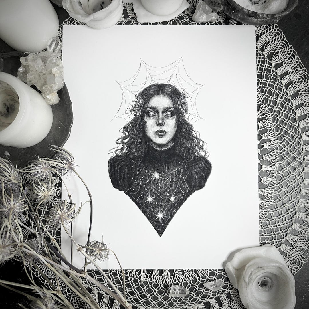 Arachne - Fine Art Print - Greek Goddess of Weaving & Spiders - Pagan ...