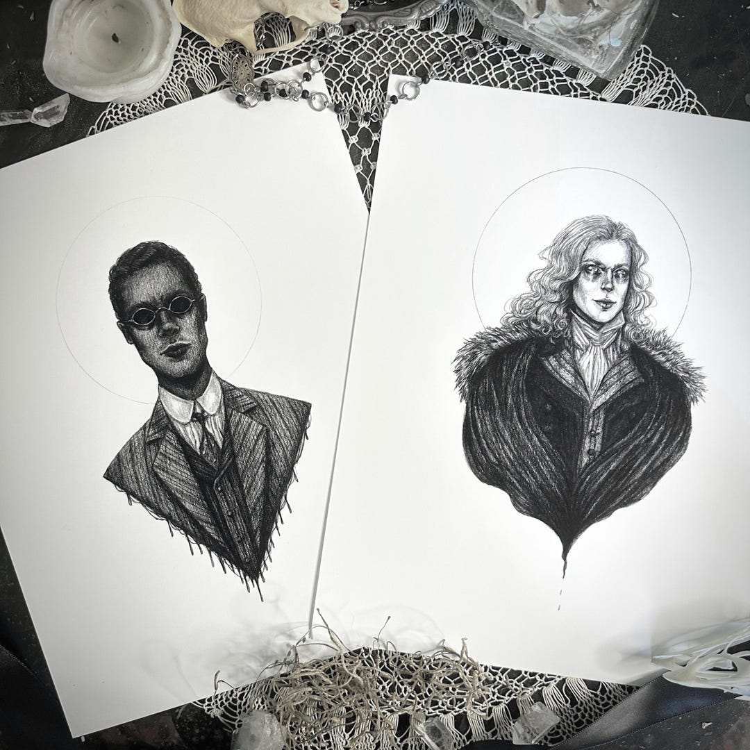 Louis & Lestat - Fine Art Print Set - Vampire Chronicles - Dark Art ...