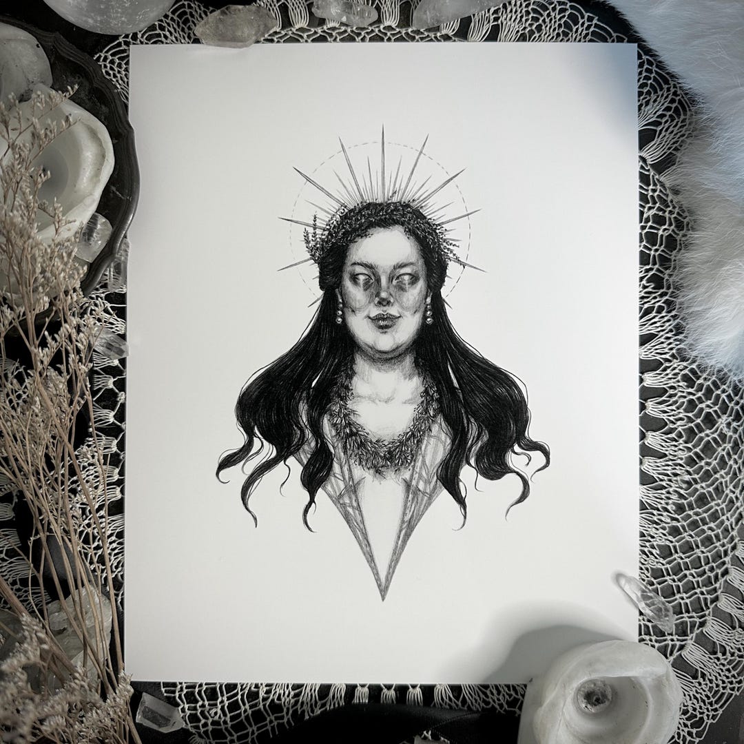 Ame-no-uzume - Fine Art Print - Japanese Goddess of Dawn, Laughter ...