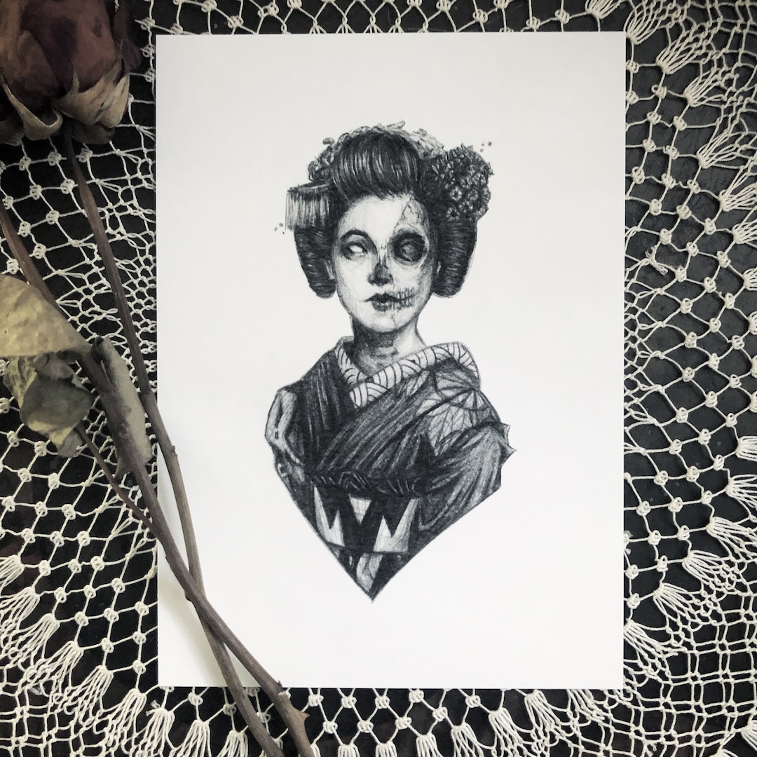 Hone-onna - Fine Art Print - Yokai - the Bone Woman - Japanese Folklore ...