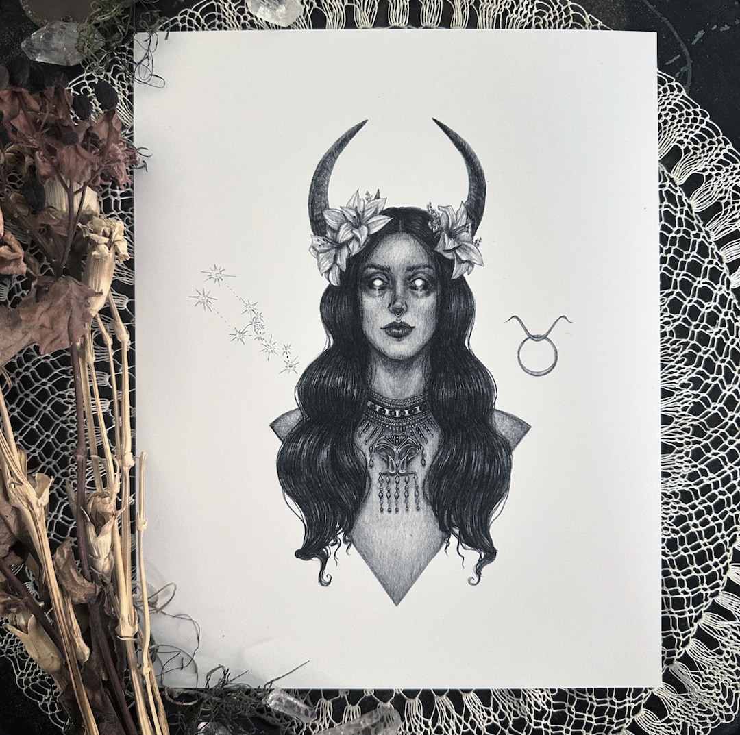 Taurus Goddess - Fine Art Print - Zodiac Sign - Astrology - the Bull ...