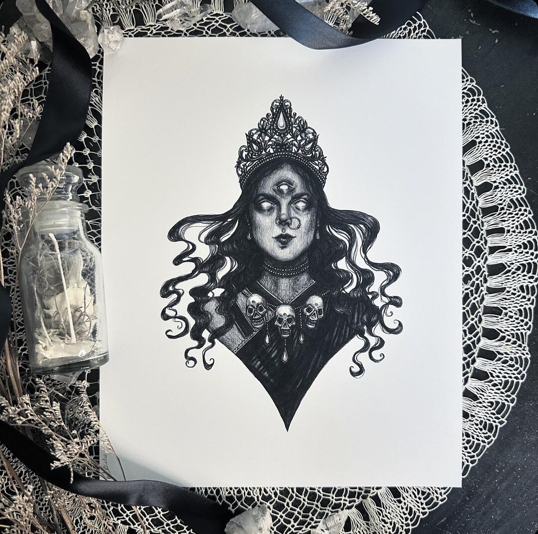 Kali - Fine Art Print - Hindu Goddess of Destruction & Death - Occult ...