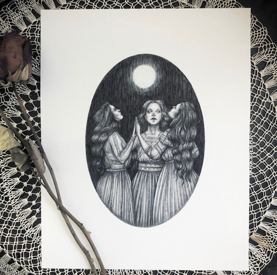 Coven - Fine Art Print - Witch Coven - Gothic - Victorian - Full Moon ...