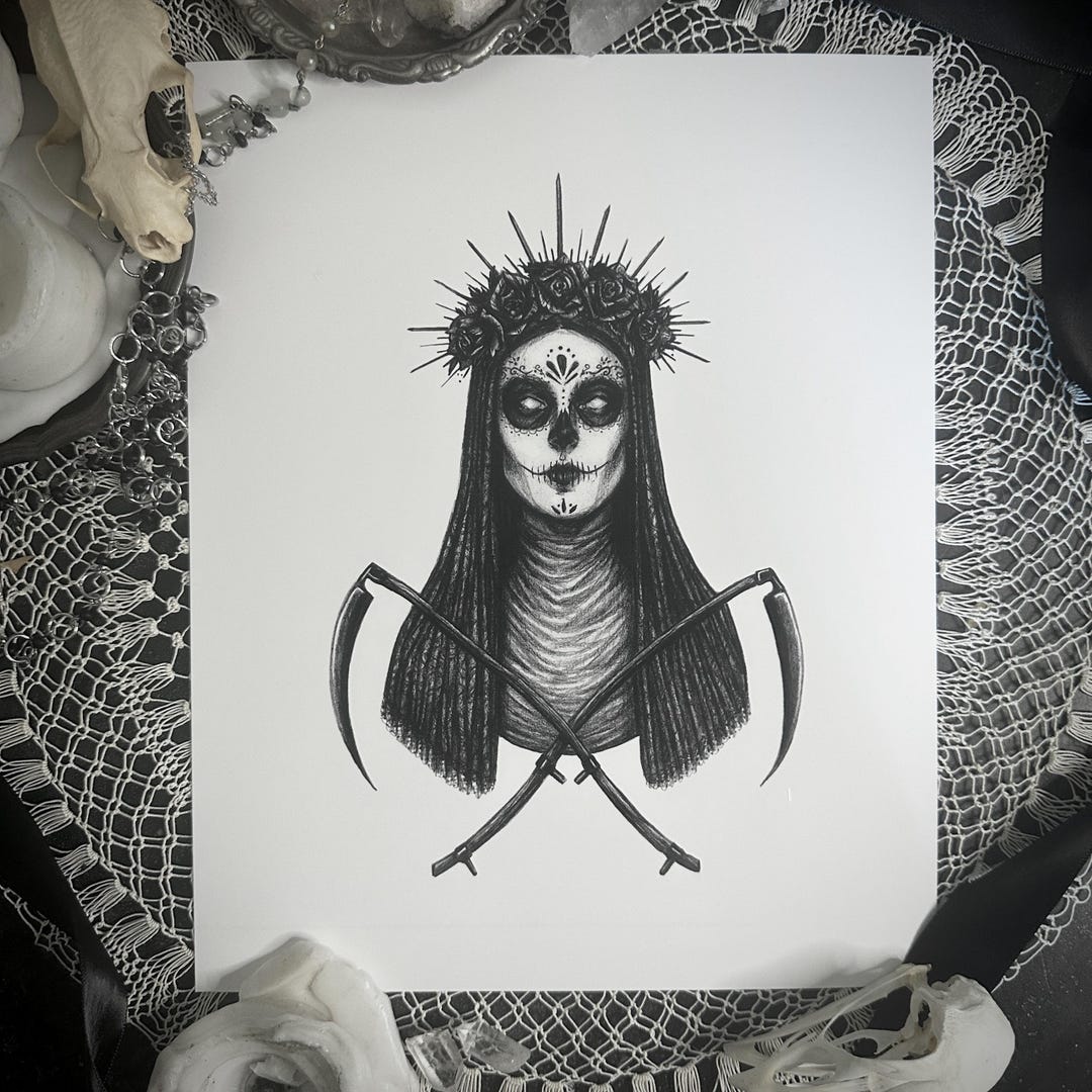 Santa Muerte - Fine Art Print - Mexican Folk Saint of Death - Pagan ...