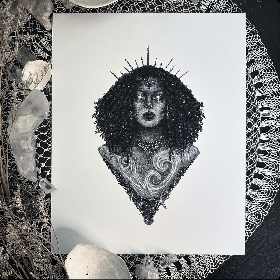 Mami Wata - Fine Art Print - African Goddess of Water - Pagan - Mermaid ...