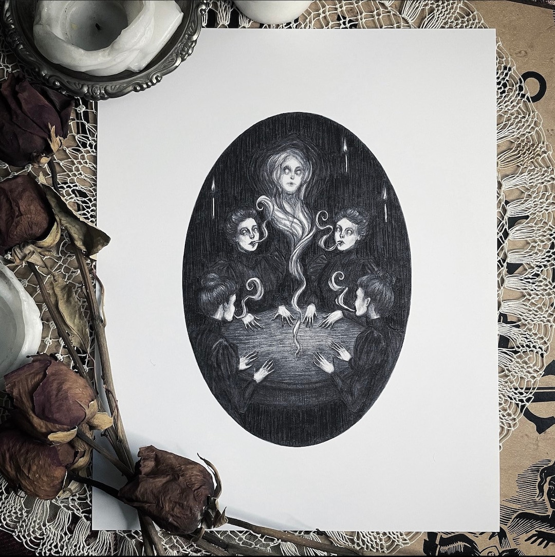 The Seance - Fine Art Print - Victorian Spiritualism - Ghosts - Dark ...