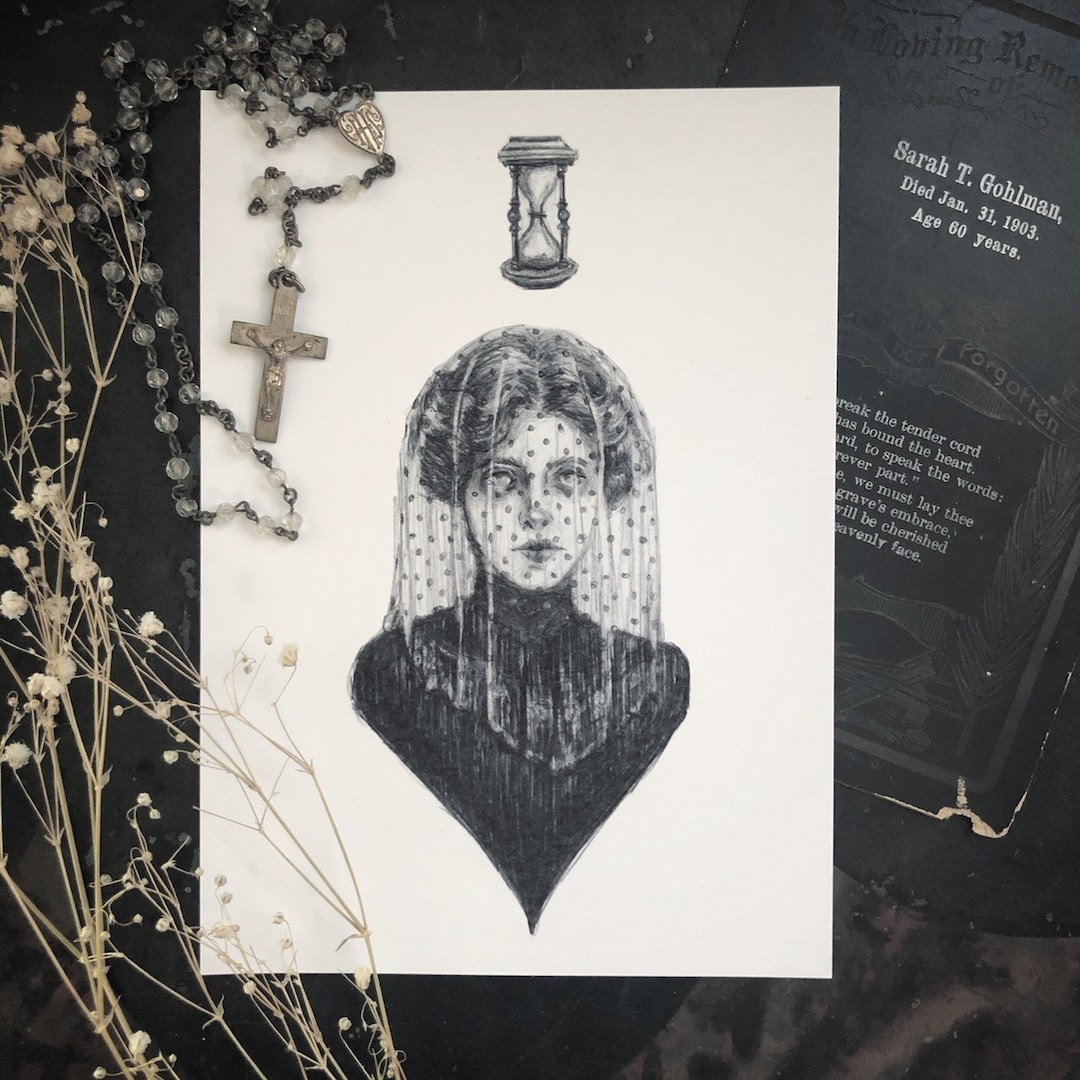 The Sad Hour - Fine Art Print - Victorian Mourning - Memento Mori ...