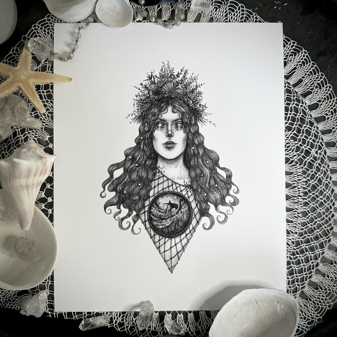 Rán - Fine Art Print - Norse Goddess of the Sea & the Drowned - Pagan ...