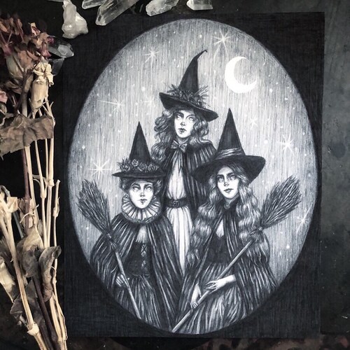 Coven Fine Art Print Witch Coven Gothic Victorian - Etsy