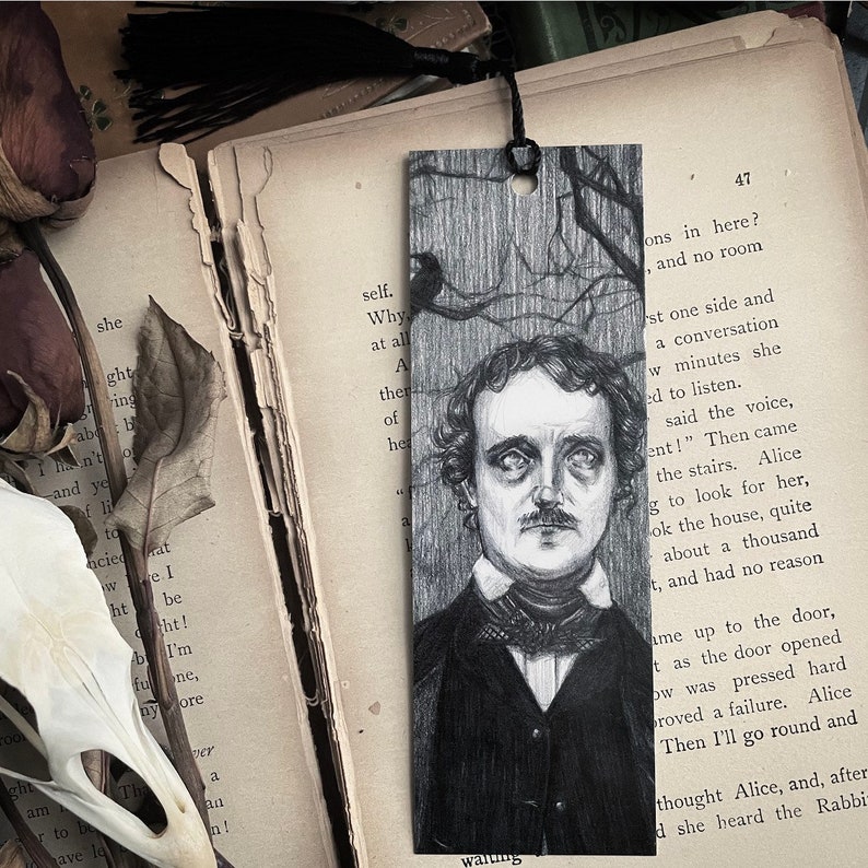 Edgar Allan Poe Bookmark Gothic Literature Dark Academia - Etsy