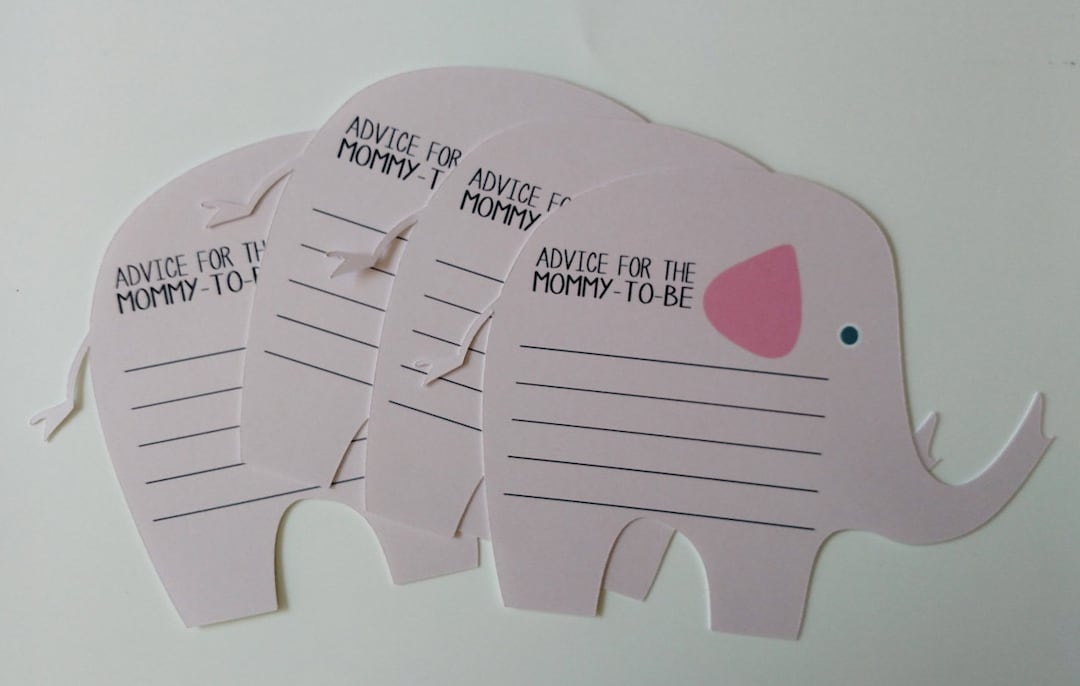 Pink Elephant Advice Cards for Baby Girl Shower 12ct - Etsy